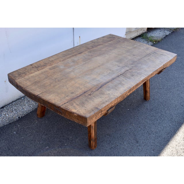 Oak Pig Bench Butchers Block Coffee Table | Chairish