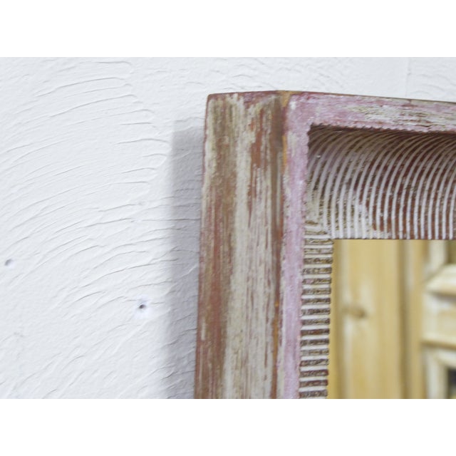 Vintage Modern Combed Finish Whitewashed Mirror | Chairish