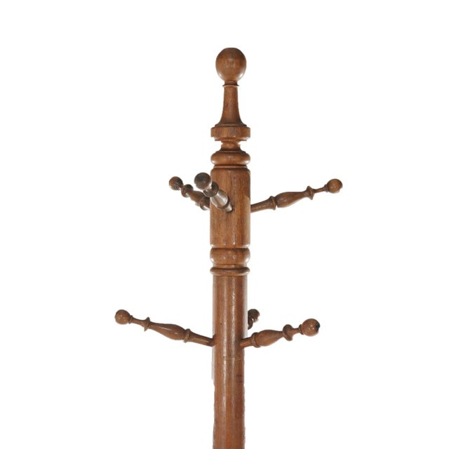 Antique Arts & Crafts Mahogany Hall Tree Circa 1930 | Chairish