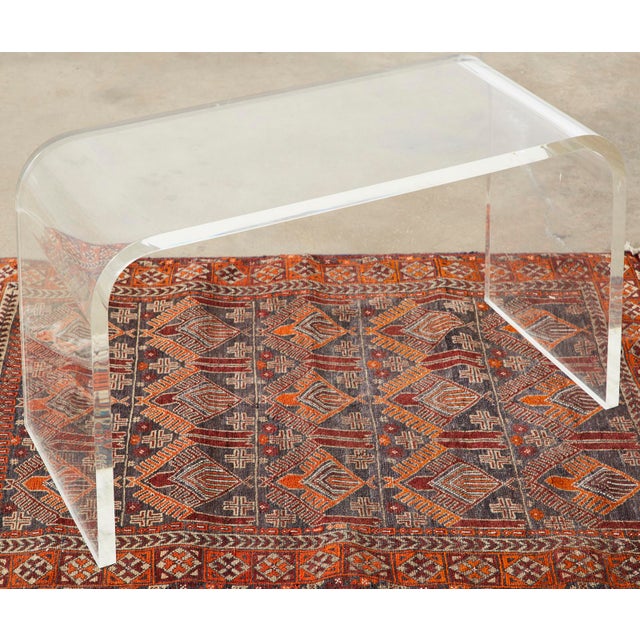Modern Lucite Waterfall Benches or Drink Tables - a Pair | Chairish