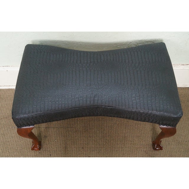 Mahogany Chippendale Style Claw Foot Bowtie Bench | Chairish