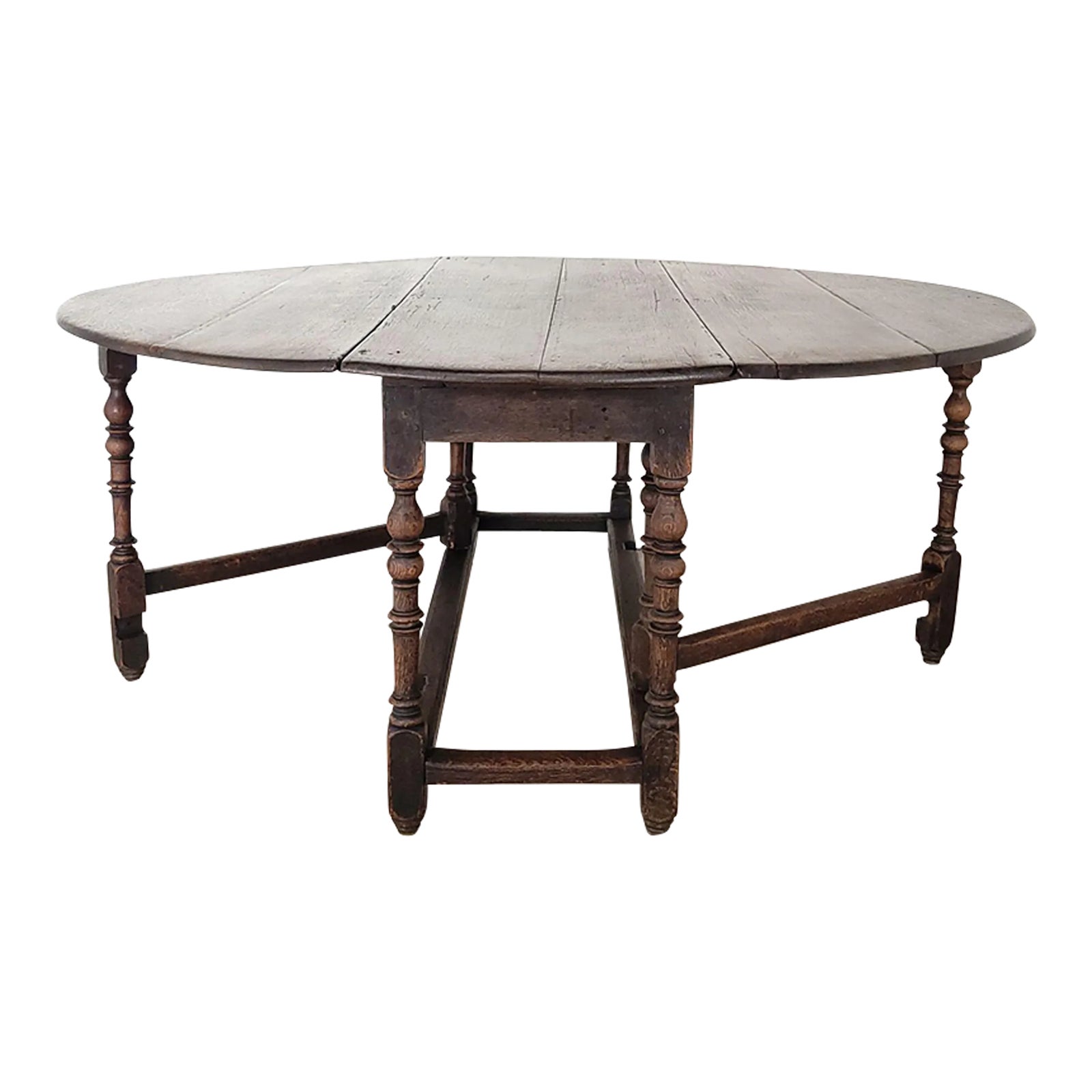 Charles II Oval Gate Leg Table in Oak, England Circa 1680 | Chairish