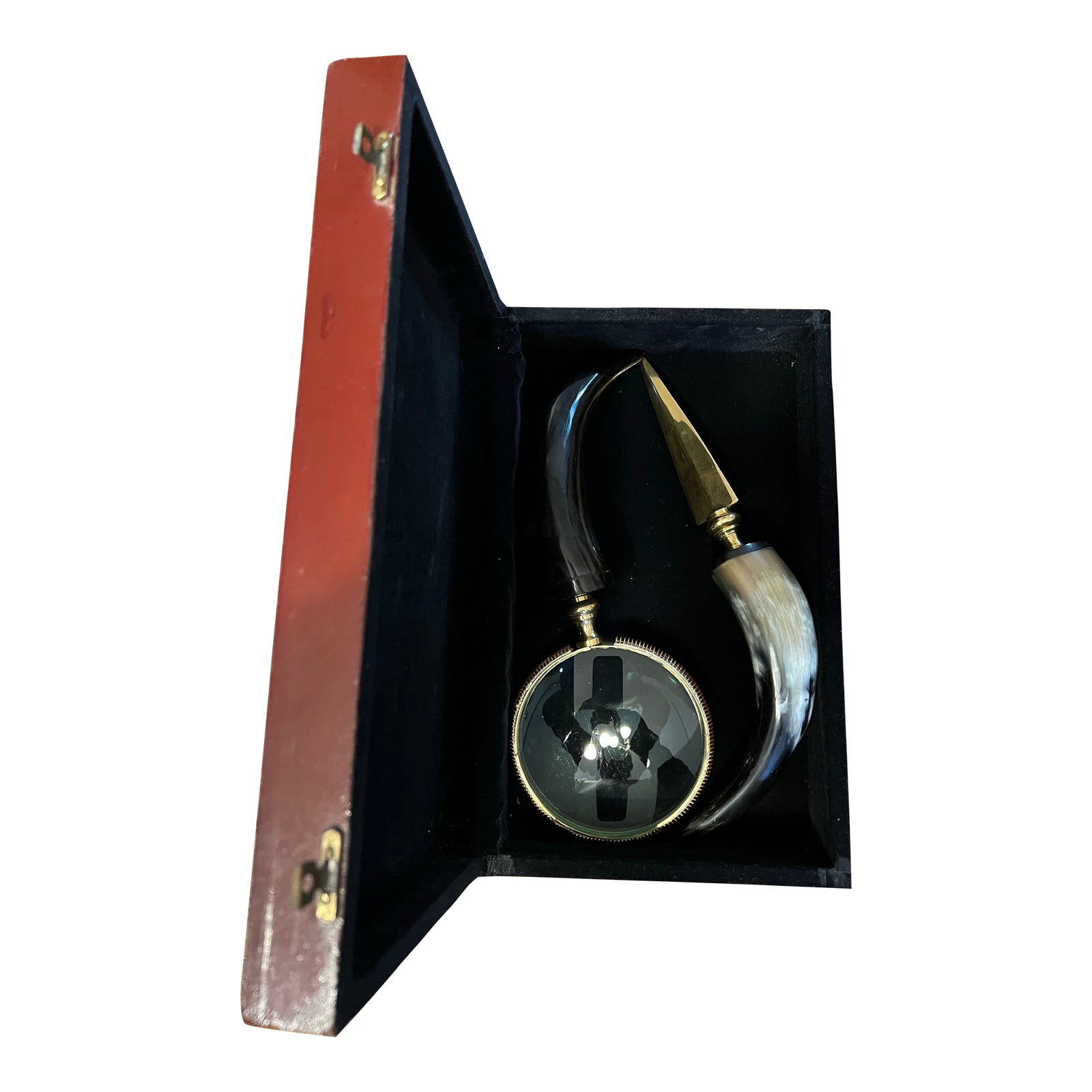 Vintage Letter Opener and Magnifying Glass With Polished Horn Handles ...