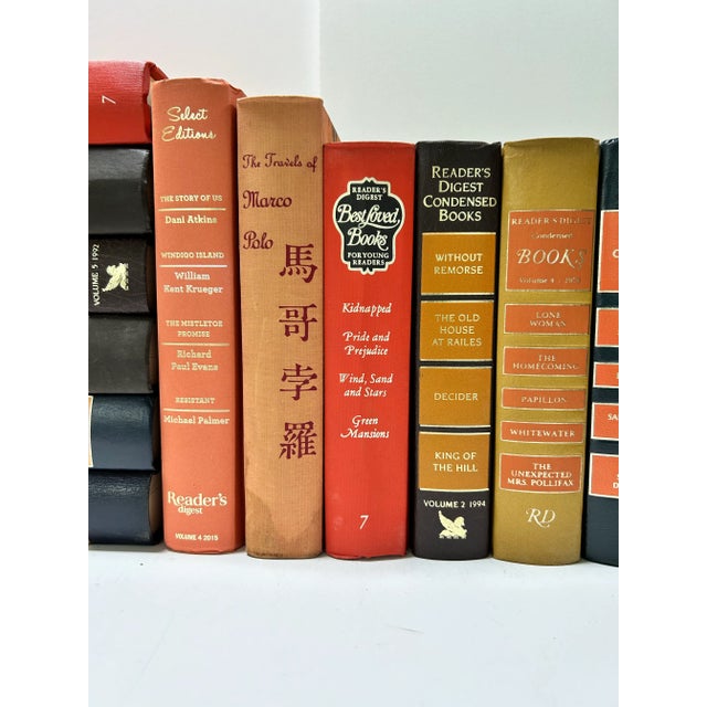 Vintage Orange Decorative Books for Staging Props - Set of 14 | Chairish