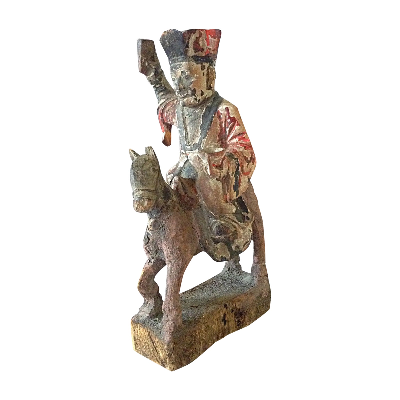 Chinese Temple Fragment Prayer Figure | Chairish