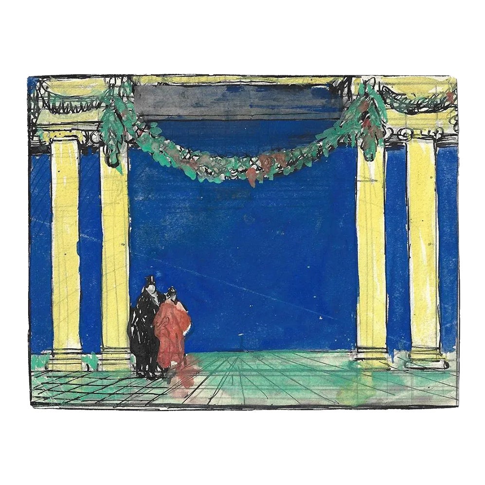 Gabriele Galantara, Figures At Exhibitions Palace, Drawing, 1890s ...