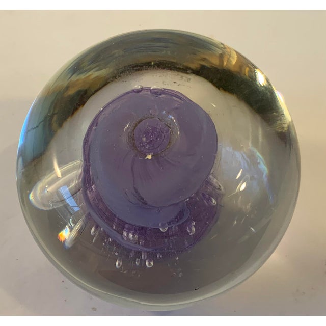 Vintage Purple Art Glass Paperweight | Chairish
