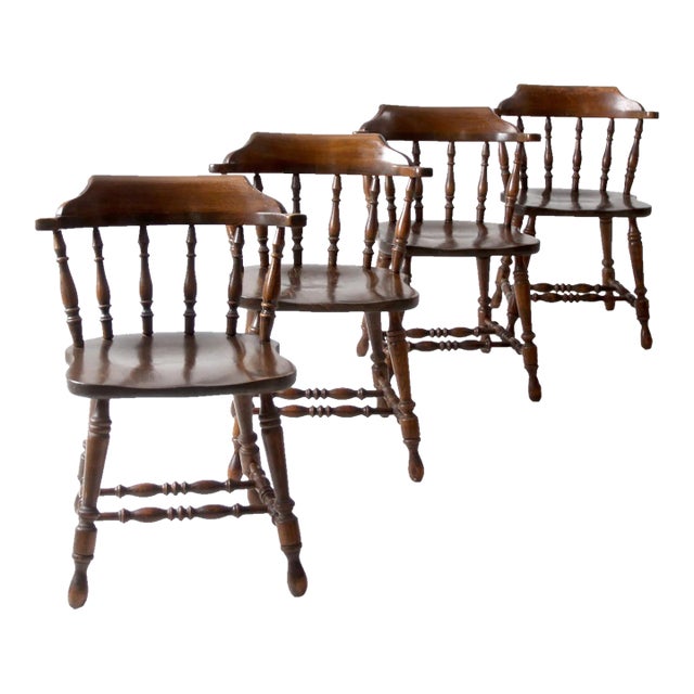 Vintage Richardson Brothers Company Oak Dining Chairs Set of 4 Chairish