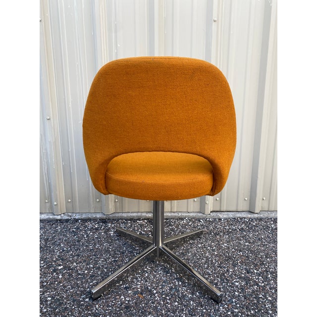 1970s Mid Century Orange Upholstered Swivel Chair | Chairish