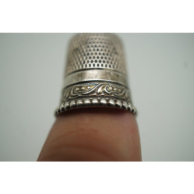 Antique Art Nouveau Sterling Silver Sewing Thimble | Chairish