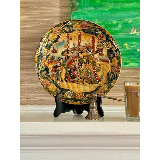 Vintage Hand Painted Satsuma Plate | Chairish