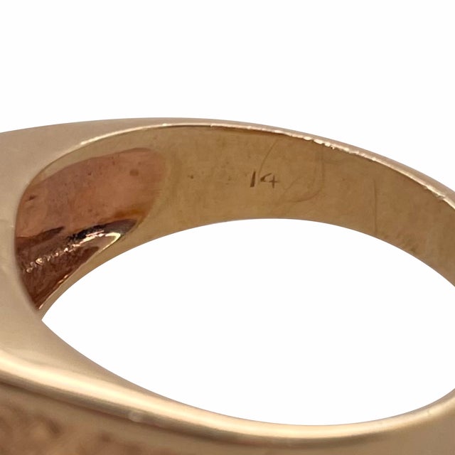 Vintage 14k Gold Black Sapphire and Diamond Men's Ring Size 11 | Chairish