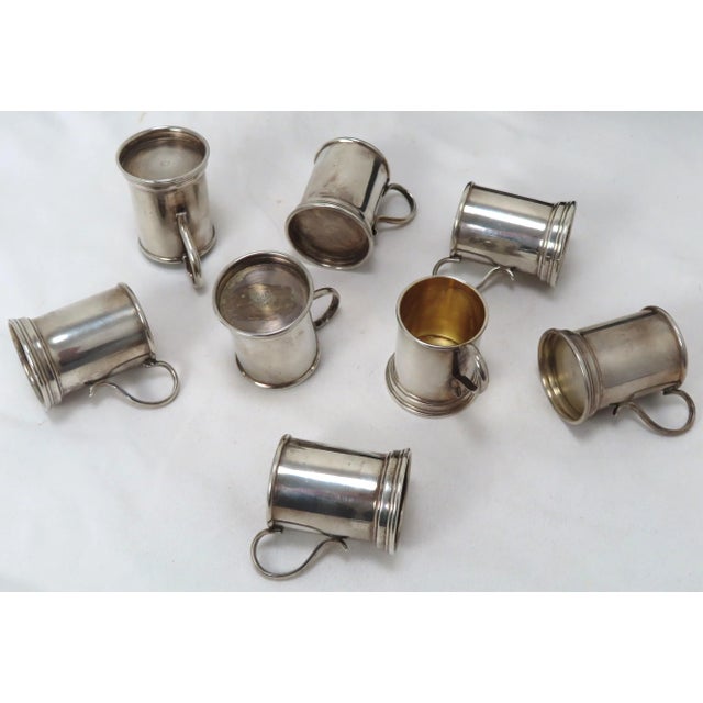 Vintage 8 Piece Sterling Silver Miniature Tankards Poker Game Shot ...