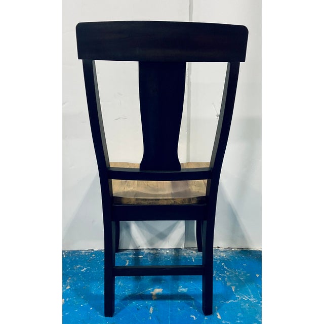 Modern Splat Back Wood Dining Side Chairs Set of 4 | Chairish