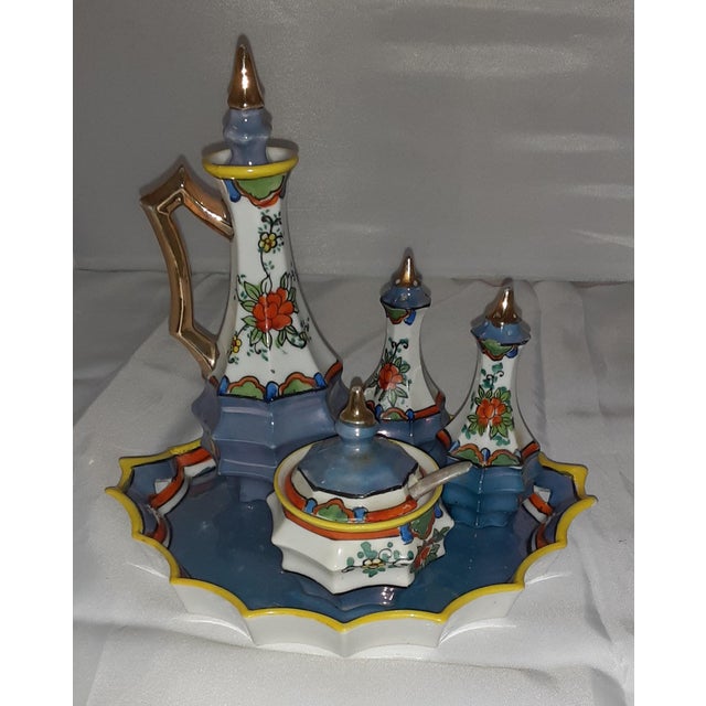 Mid 20th Century Japanese Porcelain Cruette Set- 8 Pieces | Chairish