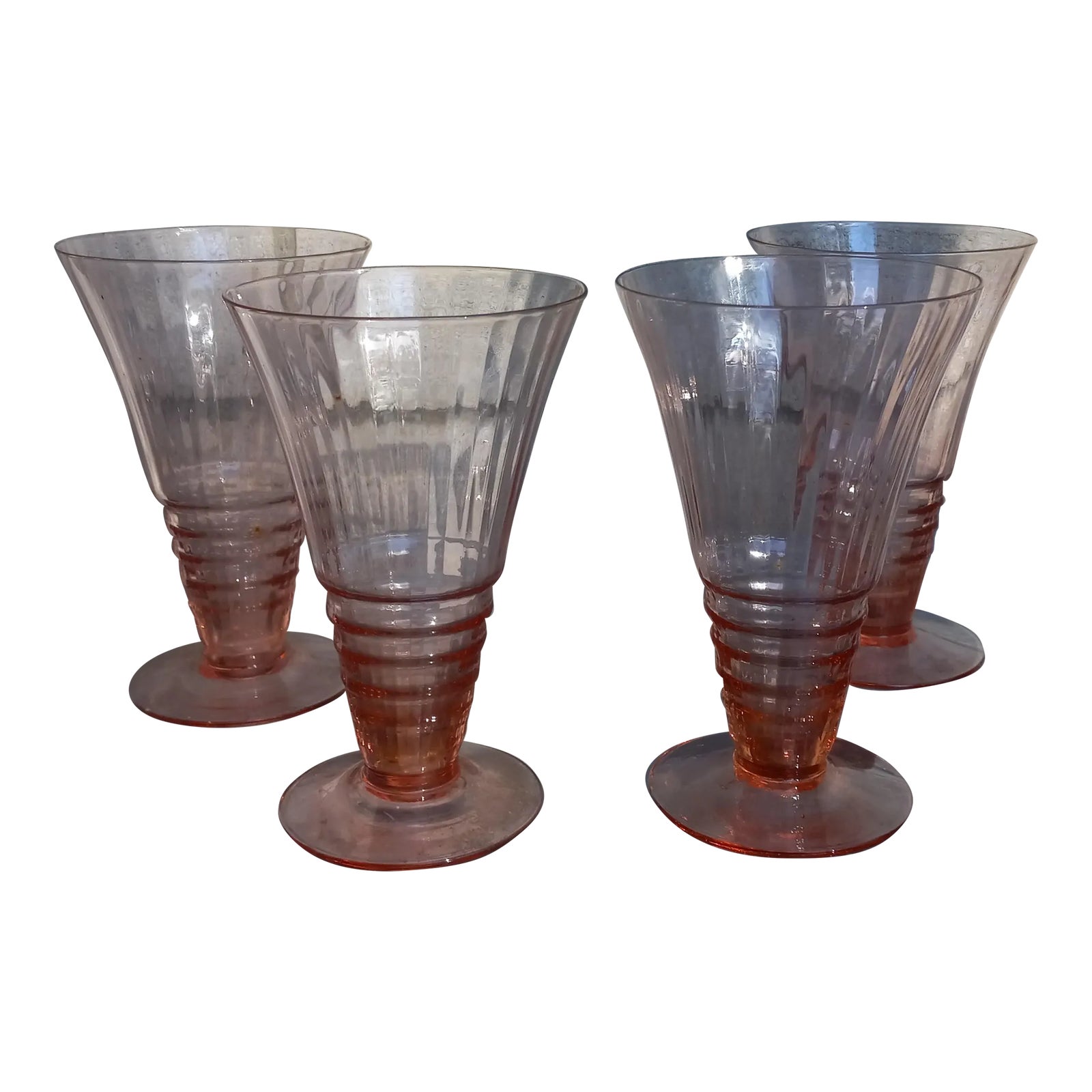 1930s Cambridge Glass "3077" Pink Iced Tea Glasses- Set of 4 | Chairish