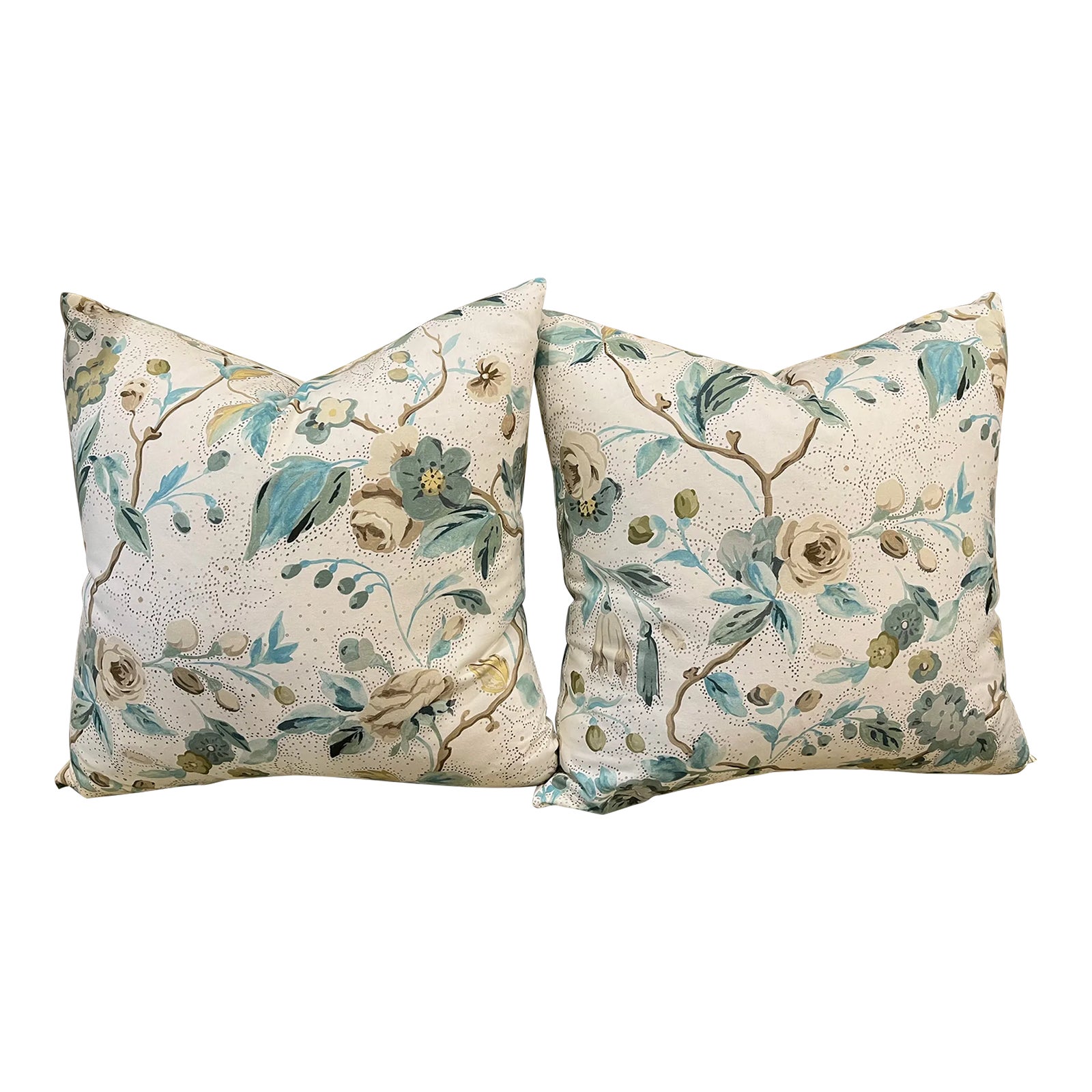 Pair of Custom Pillows With Fabric From Designer's Guild | Chairish