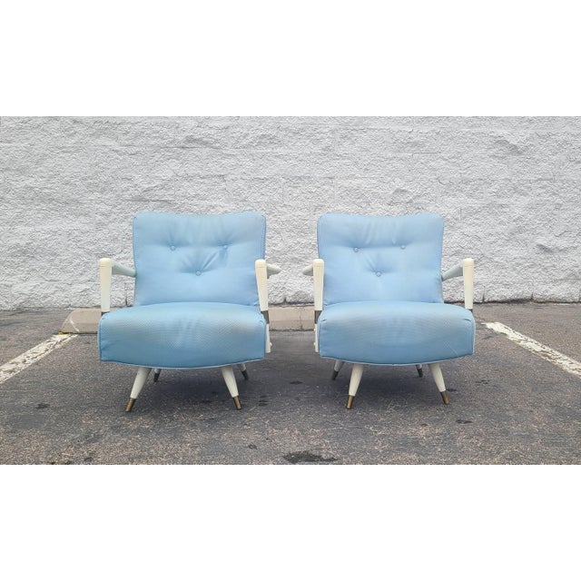 1950s Mid Century Swivel Lounge Chairs - a Pair | Chairish