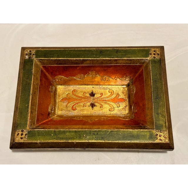 Vintage Florentine Orange Green & Hold Ashtray Catch All | Chairish
