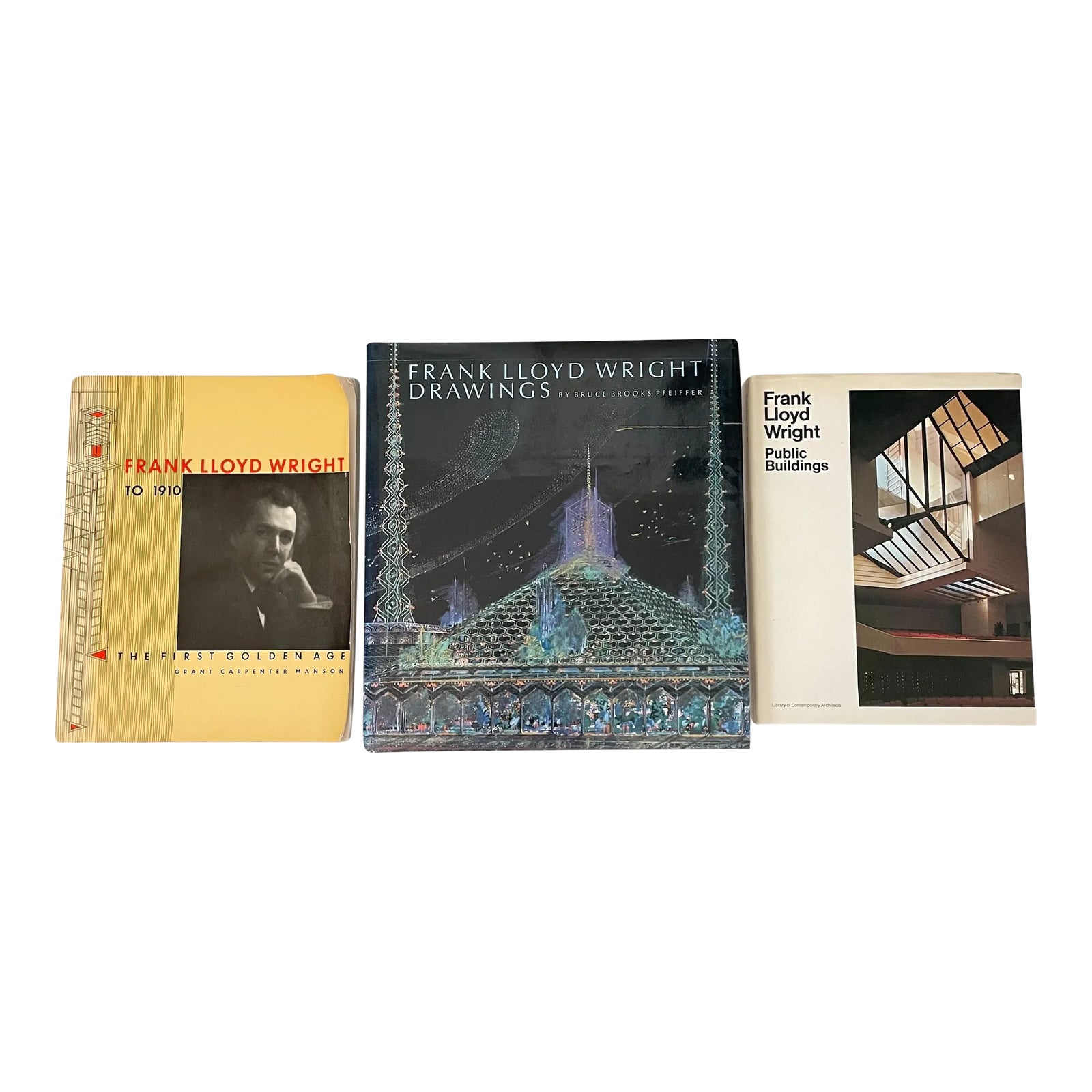 Collection of Frank Loyd Wright Architectural Books. Set of Three ...