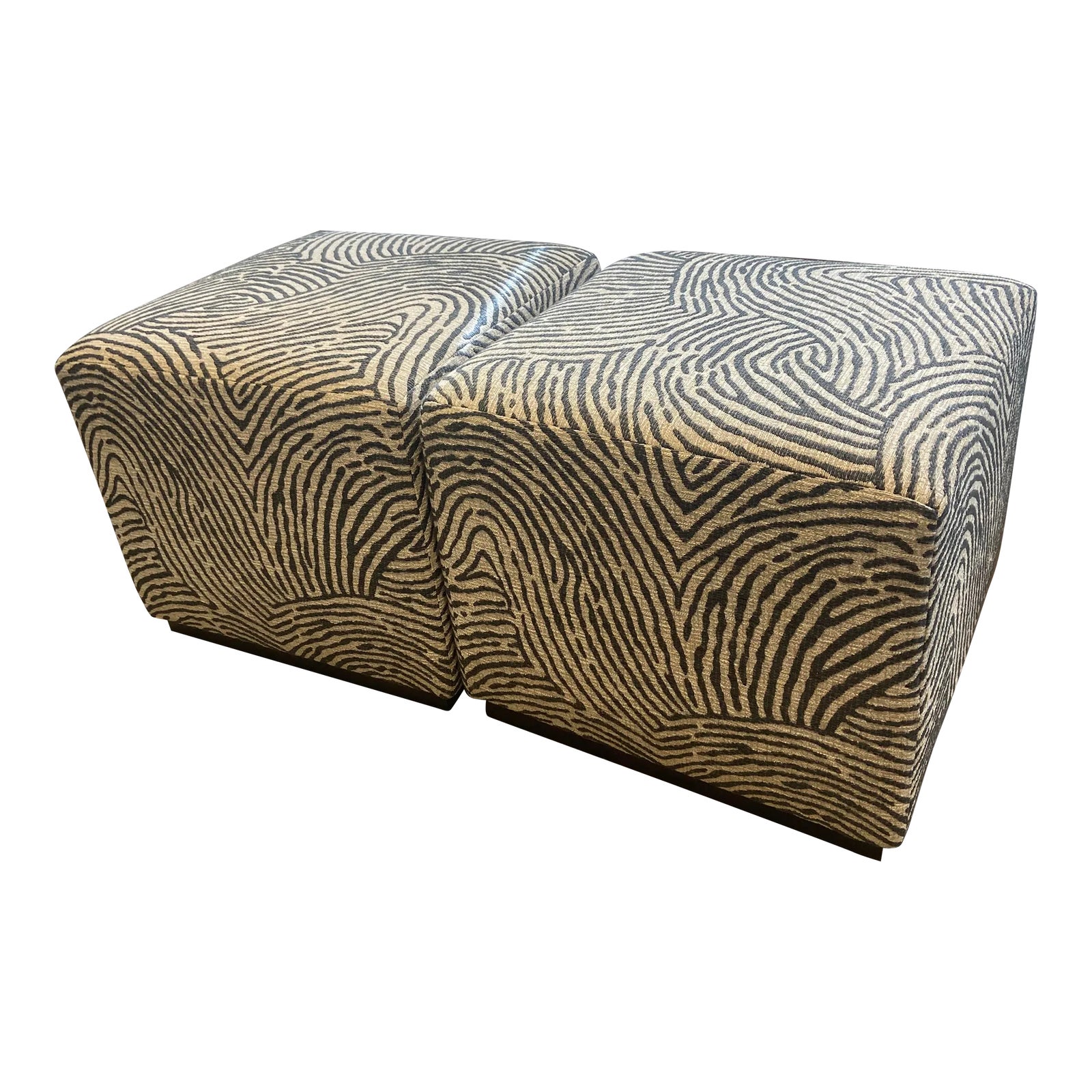 Pair of Contemporary Ottomans | Chairish