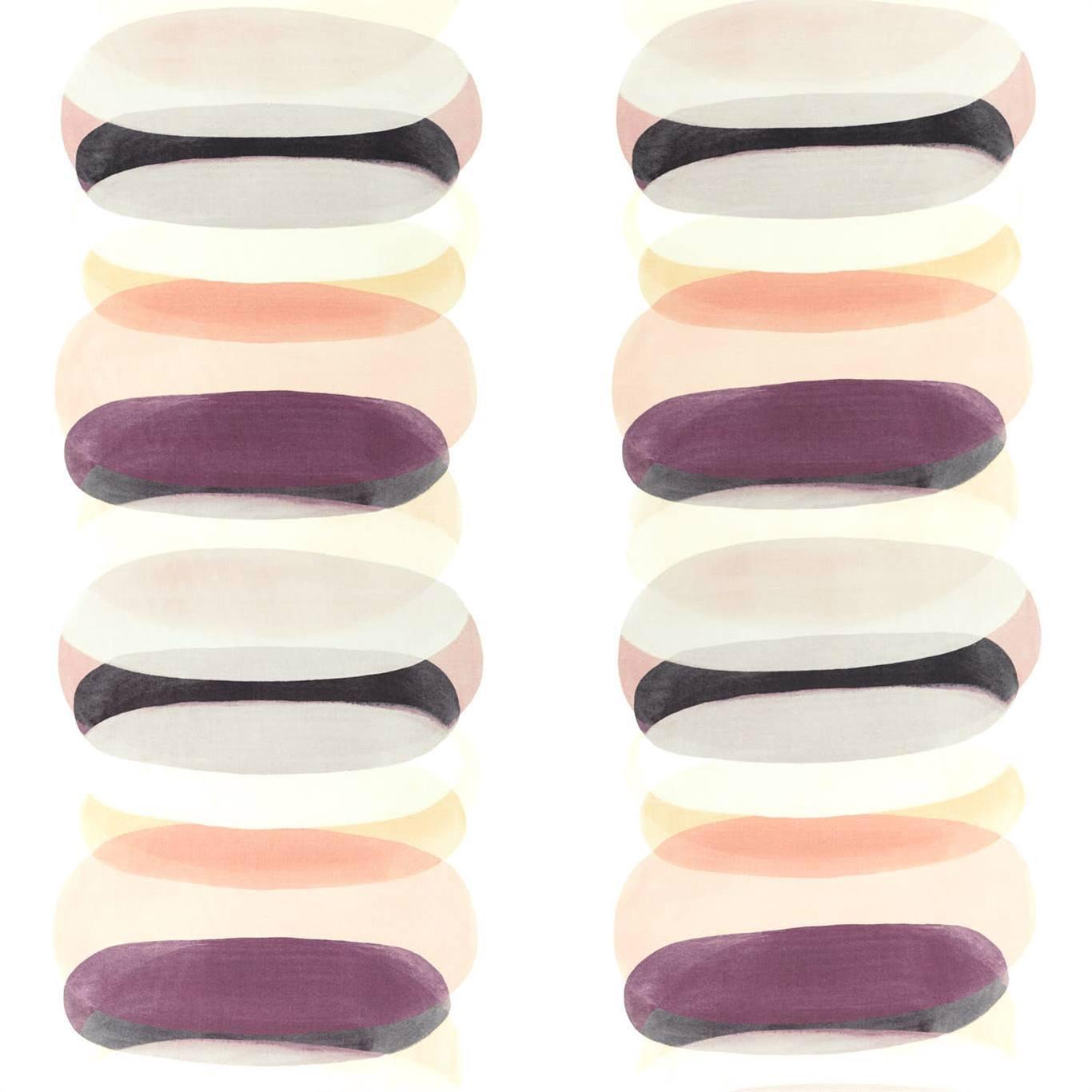 Harlequin Elliptic Fabric in Plum | Chairish