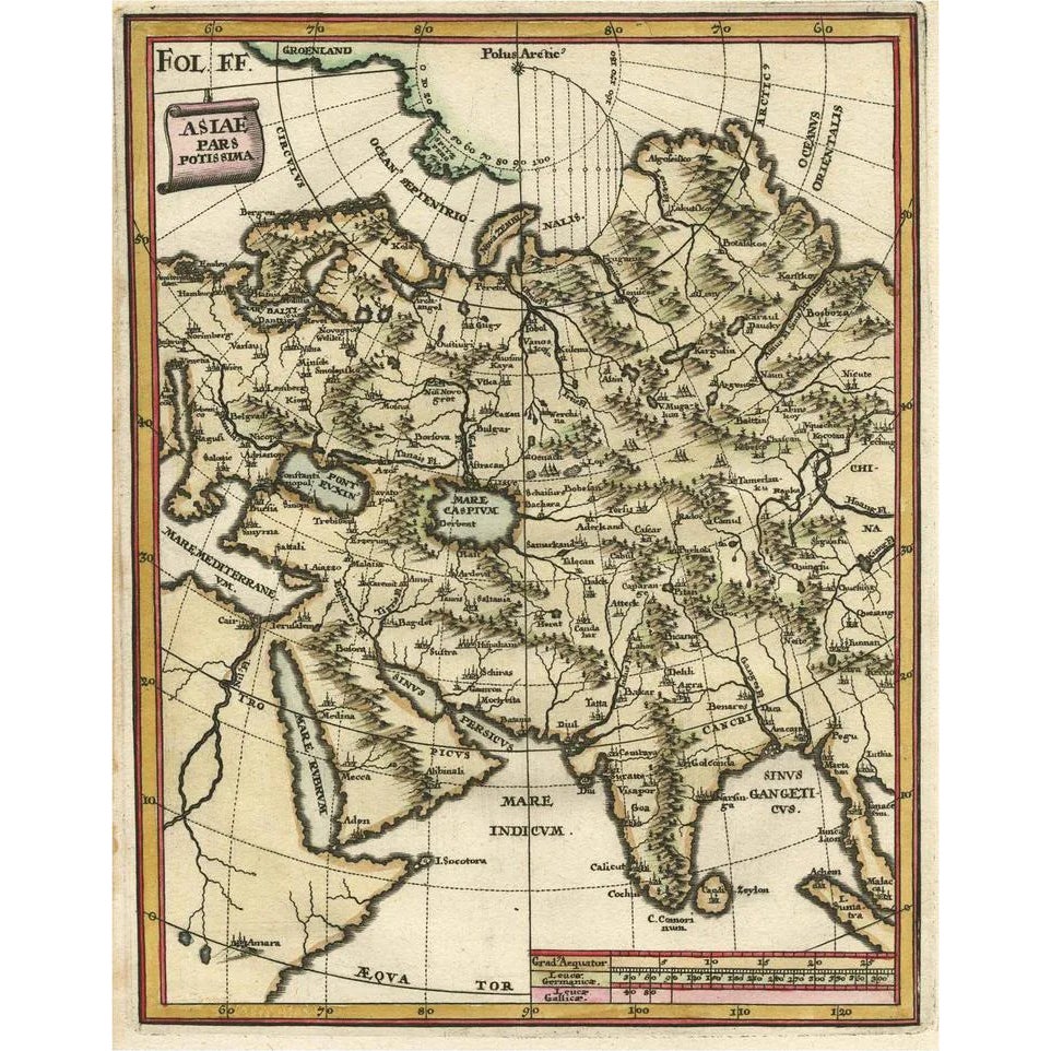 Antique Map of Central Asia, 1700s | Chairish