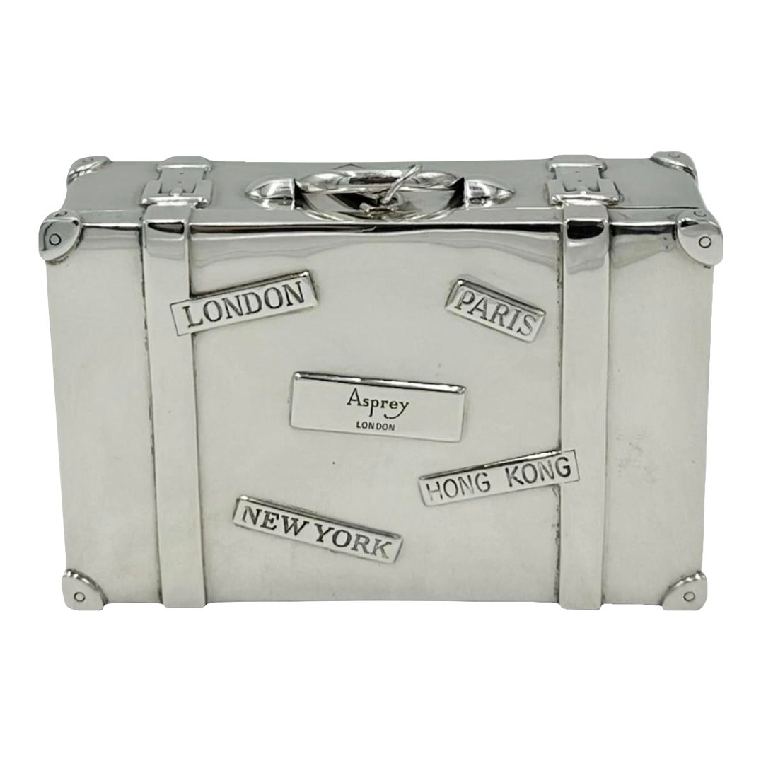 Mid 20th Century Vintage Asprey London Miniature Suitcase Trinket Box ...