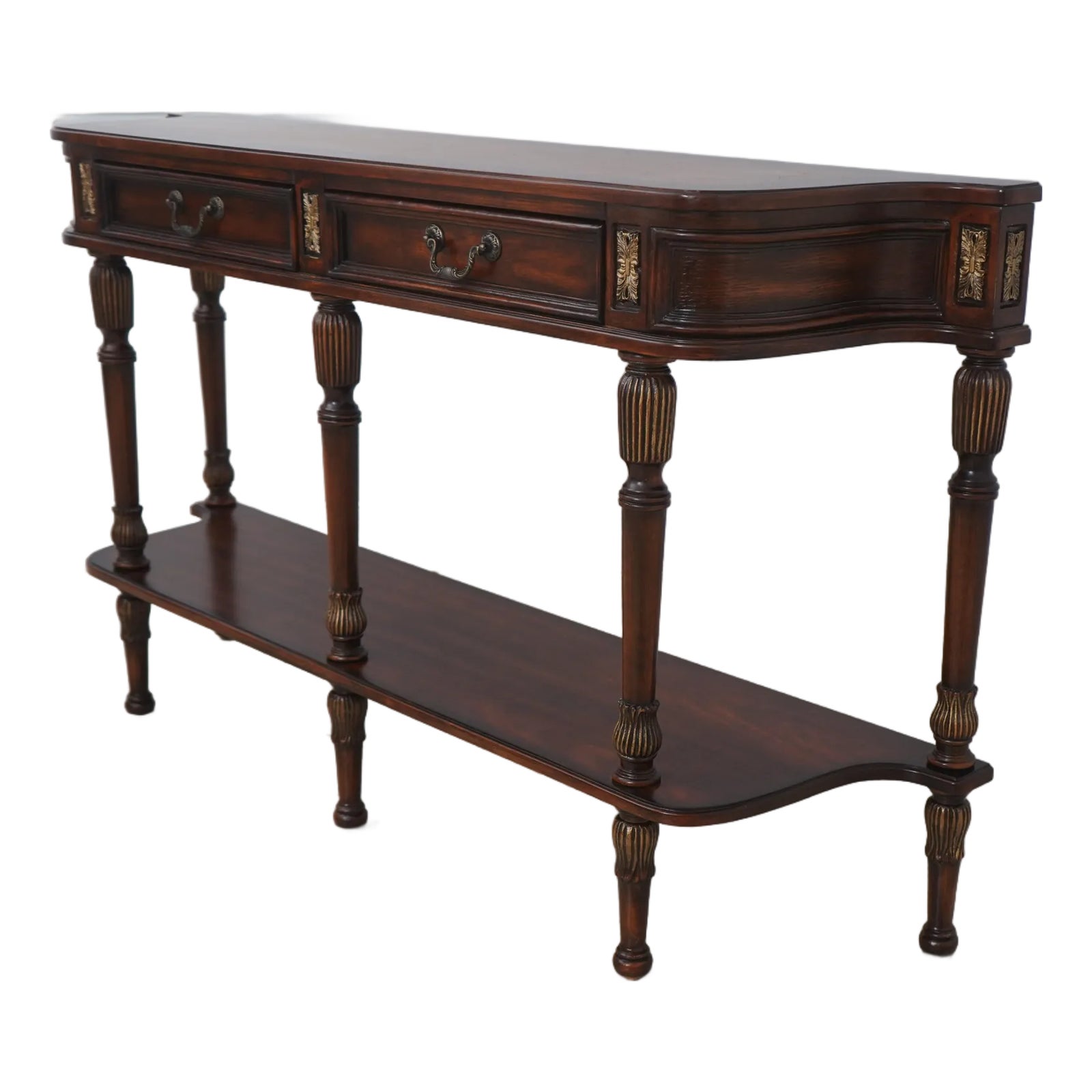 Butler Burl Elm & Cherry Console Sofa Table | Chairish