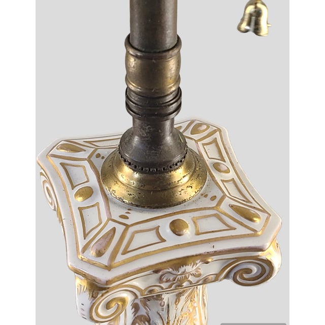 Mid 20th Century Vintage Dresden Classical Greek Column Painted Floral ...