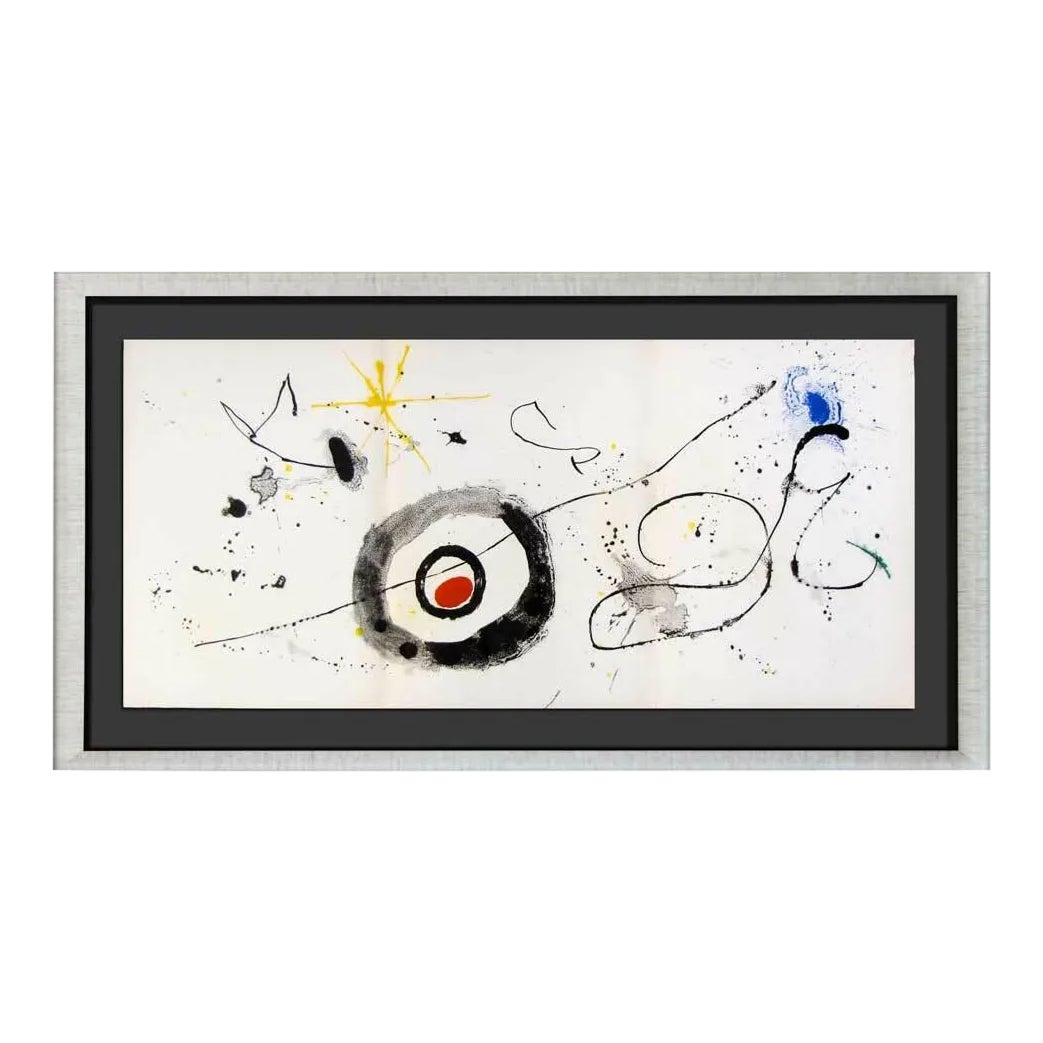 Joan Miro Original Triptych Color Lithograph, 1963 Frame Included ...