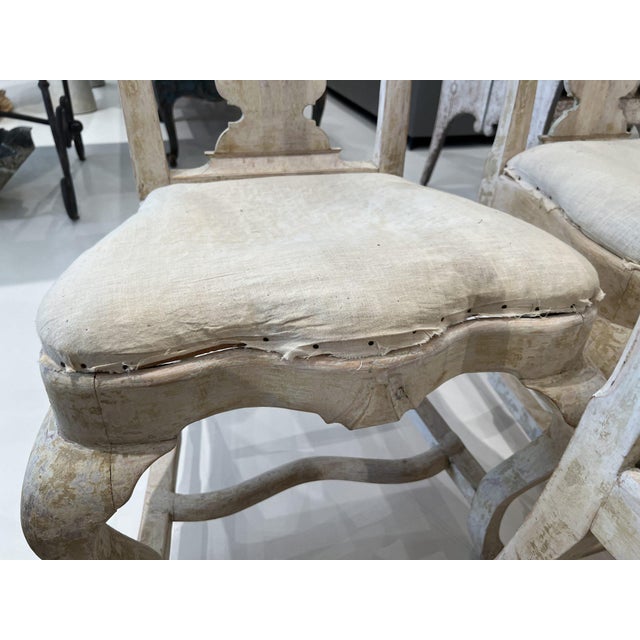 19th Century White-Washed Rococo Chairs- Set of 6 | Chairish