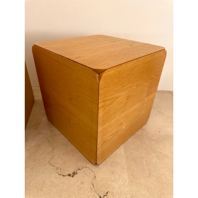 Set of 4 Wood Cube Stools Samara by Derk Jan De Vries for Maisa Di ...