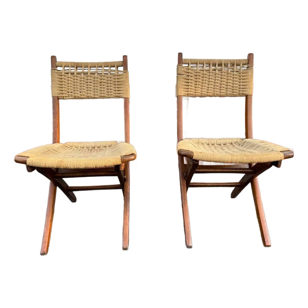 Mid 20th Century Vintage Mid-Century Modern Hans Wegner Style Folding ...