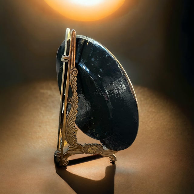 1993 Durwin Rice Reverse Decoupage Artist Signed Plate on Brass Easel ...