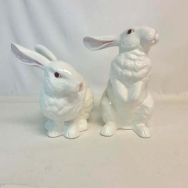 Vintage Hollywood Regency French Porcelain Bunny Rabbits - a Pair ...