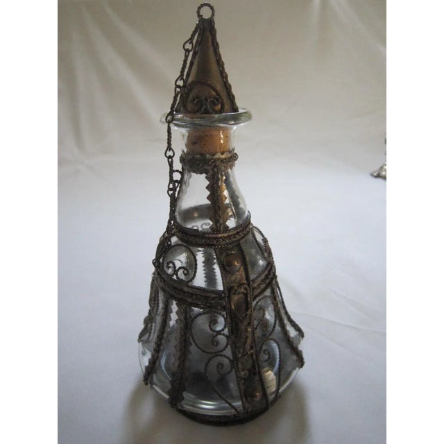 Vintage Silver Overlay Turkish Decanter | Chairish