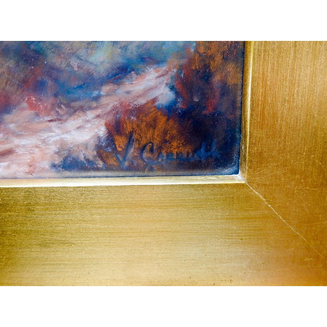 Autumn Landscape Pastel Drawing, Framed | Chairish