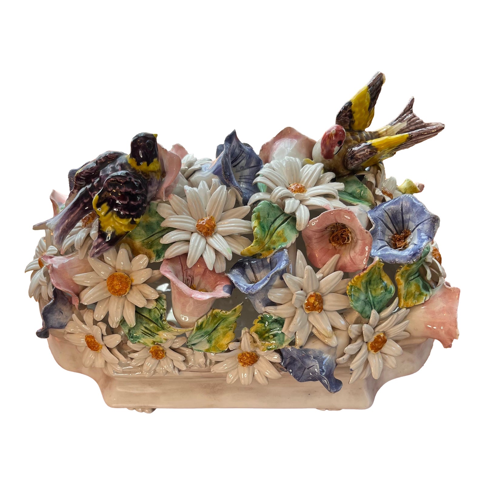 1960s Meiselman E123 Flowers and Swallows Hand Painted Made in Italy ...
