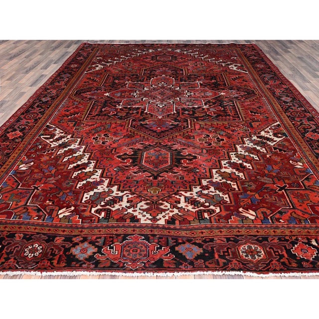 1960s Red Vintage Semi Antique Oriental Rug | Chairish