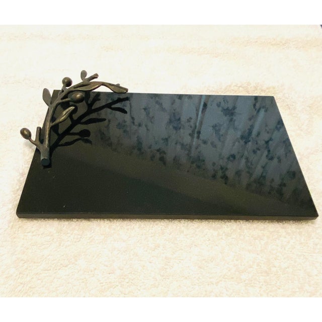 Vintage Michael Aram Modern Granite Golden Olive Branch Stand /Base ...