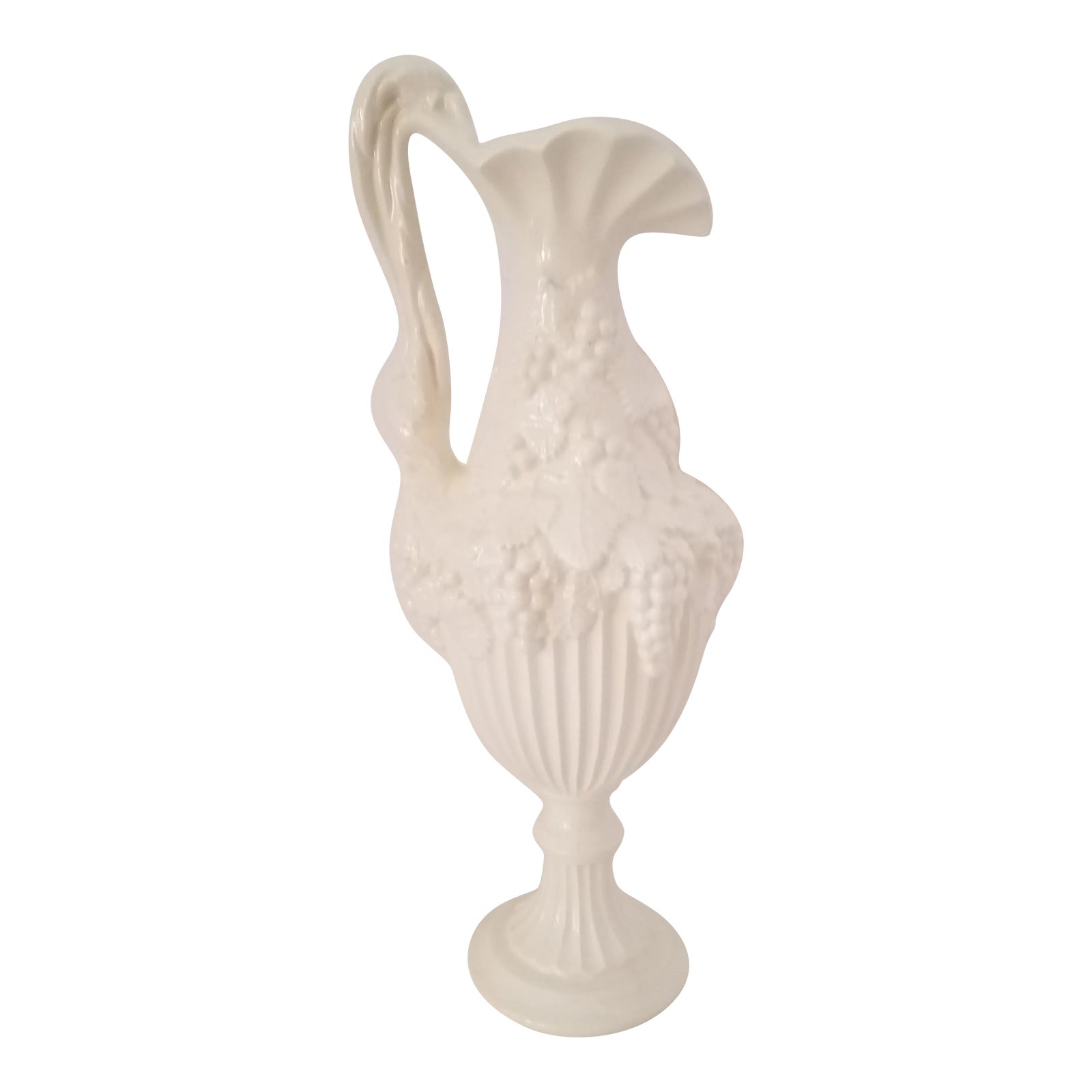 Vintage Arnel's Ceramic Pitcher Style Grapevine Pattern Bud Vase | Chairish
