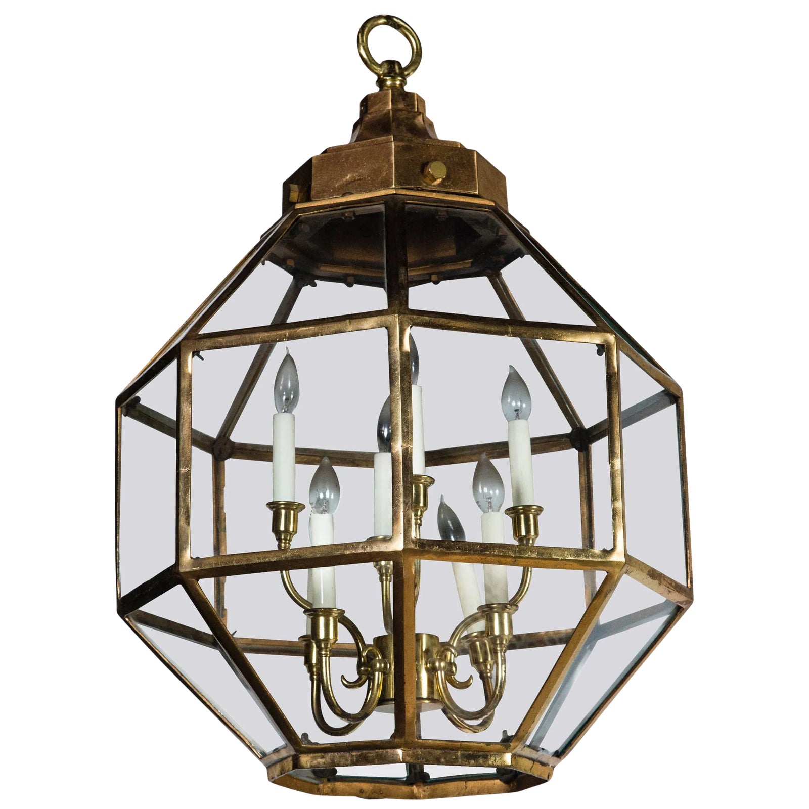 Octagonal Brass Lantern | Chairish