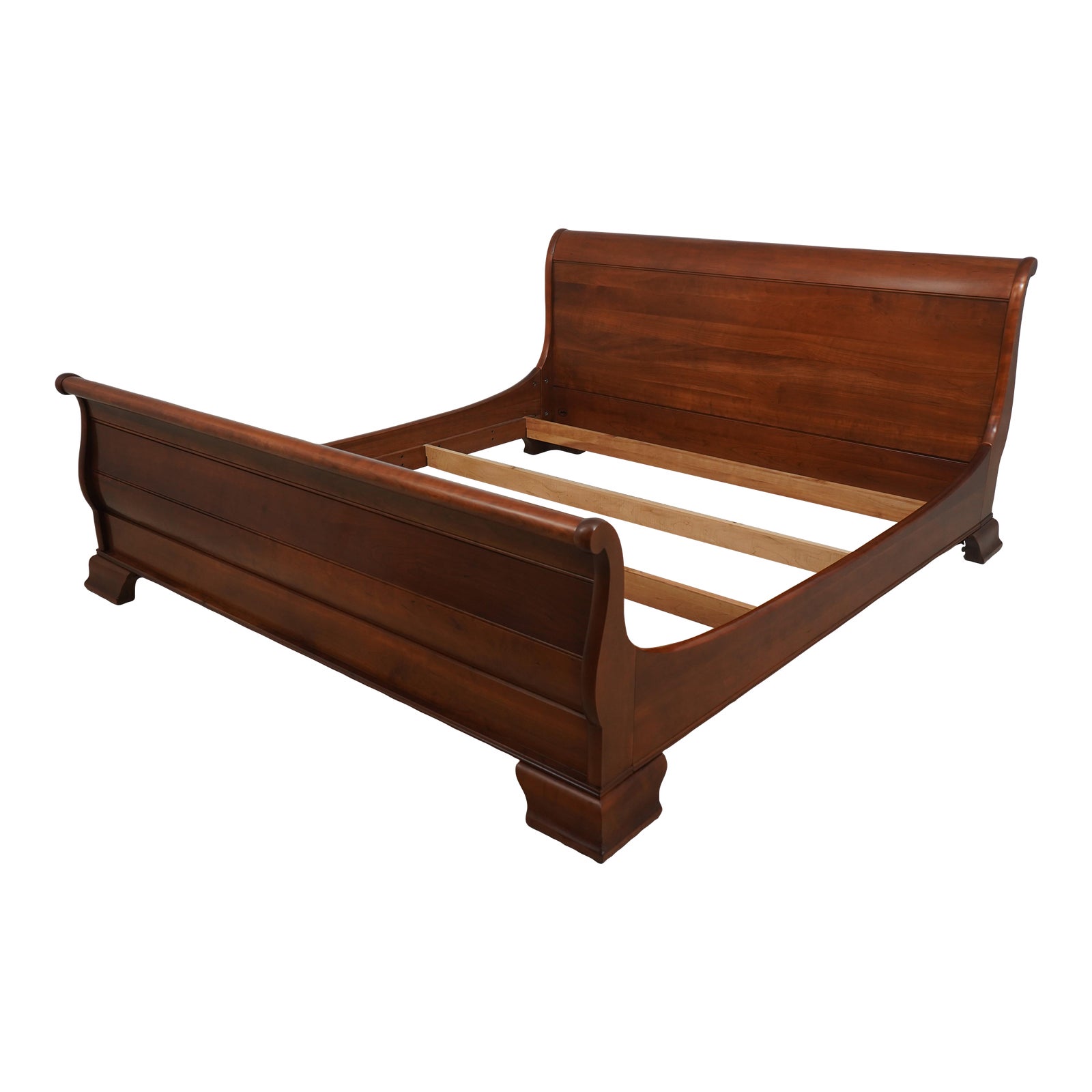 Stickley King Size Cherry Sleigh Bed | Chairish