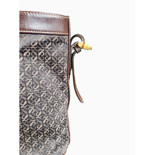 1980s Loewe Logo Canvas and Leather Cross Body Bag | Chairish