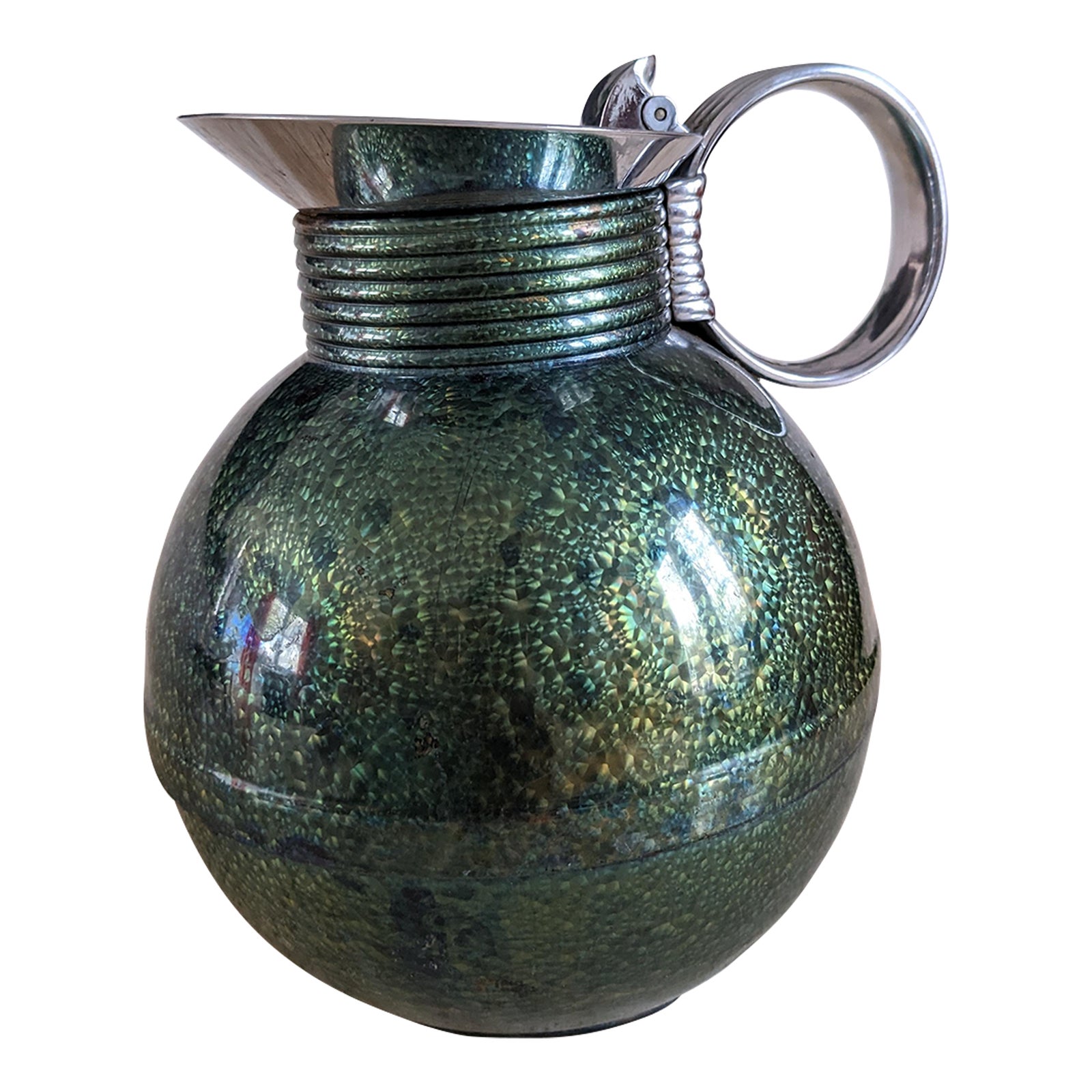 Early 20th Century Holographic Machine Age Coffee Carafe | Chairish