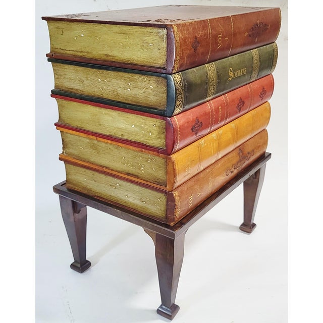 Vintage Italian Mid-Century Modern Leather Book Table Chest Box on ...