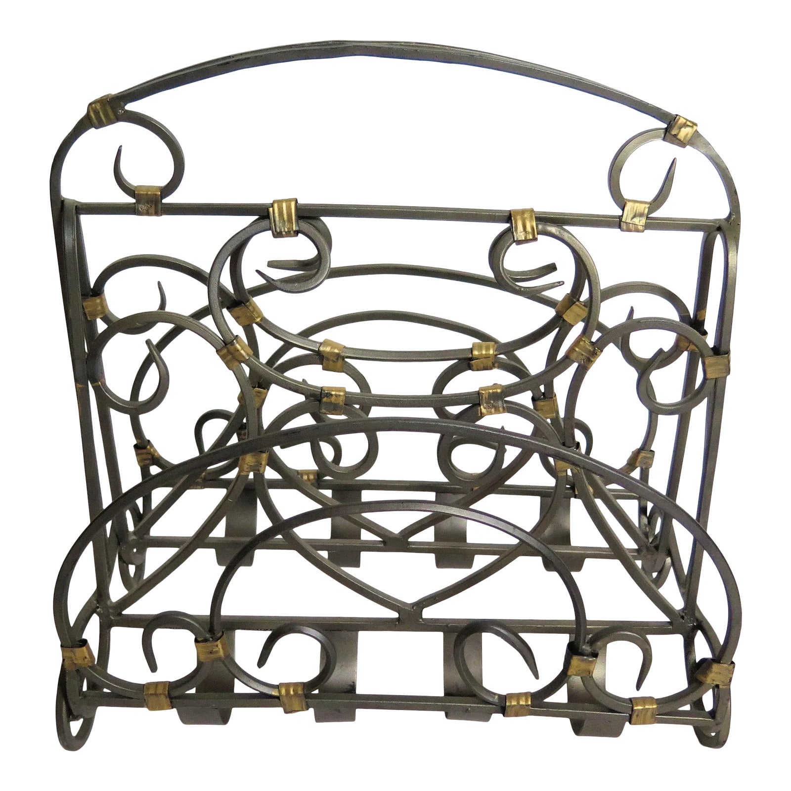 Vintage Wrought Iron Magazine Rack | Chairish