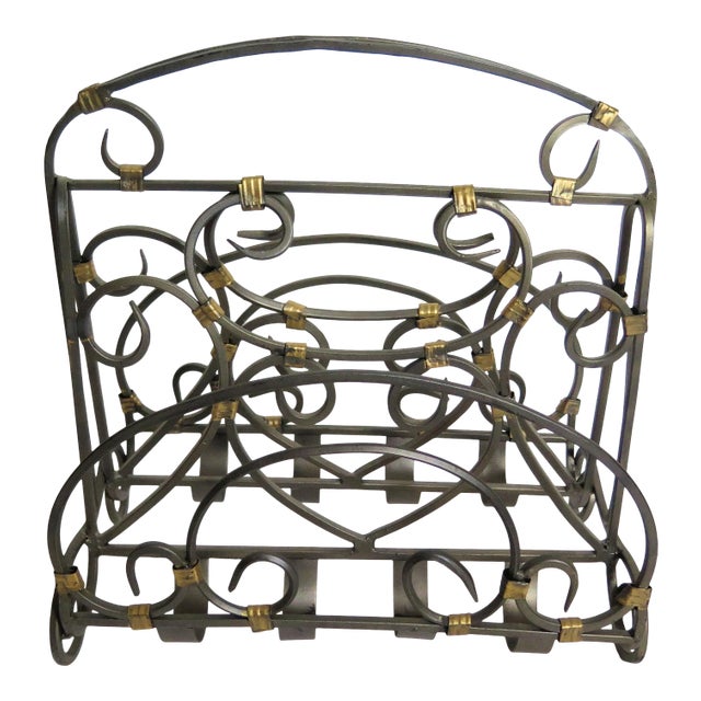 Vintage Wrought Iron Magazine Rack | Chairish