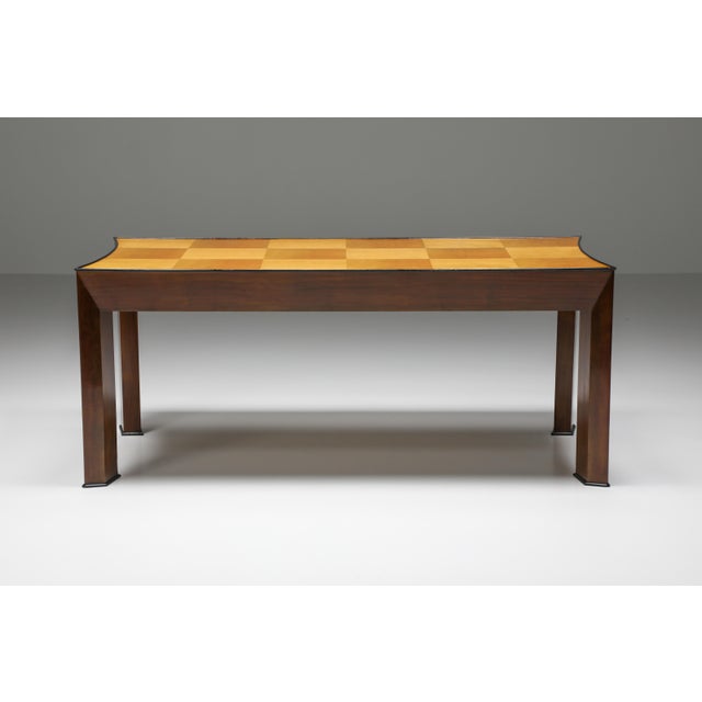 Art Deco Italian Concave Dining Table, 1970s | Chairish